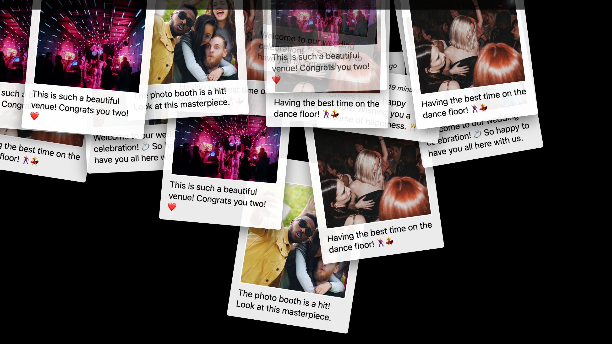 Party Screen — Live Photo & Message Wall for Events